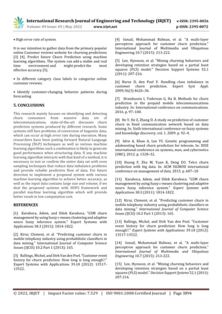 EVALUTION OF CHURN PREDICTING PROCESS USING CUSTOMER BEHAVIOUR PATTERN | PDF | Artificial ...