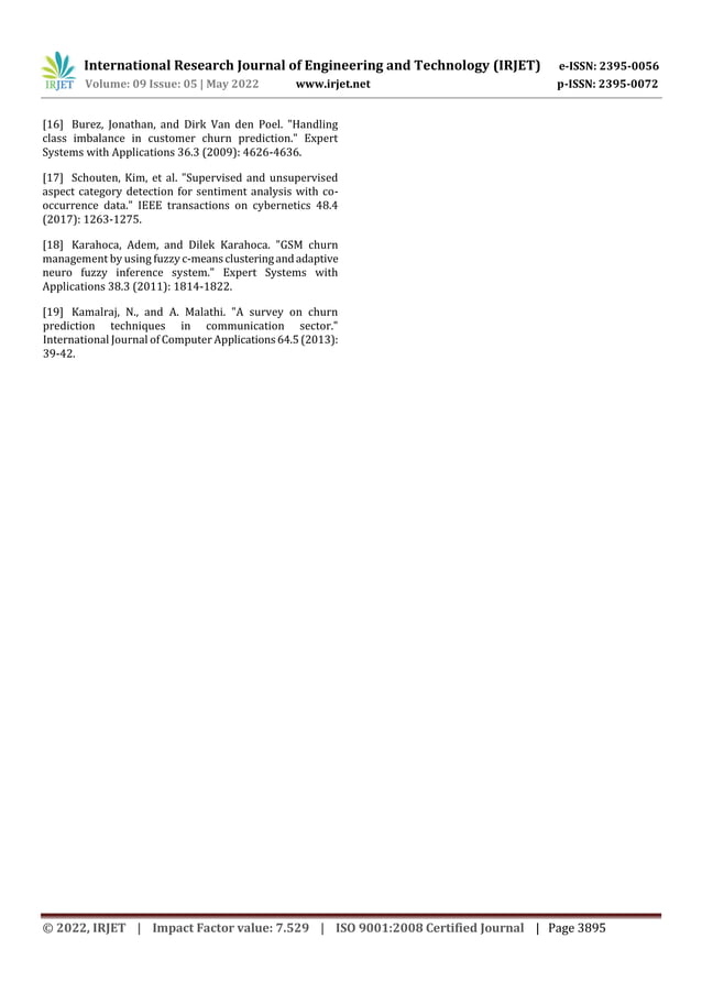 EVALUTION OF CHURN PREDICTING PROCESS USING CUSTOMER BEHAVIOUR PATTERN | PDF | Artificial ...