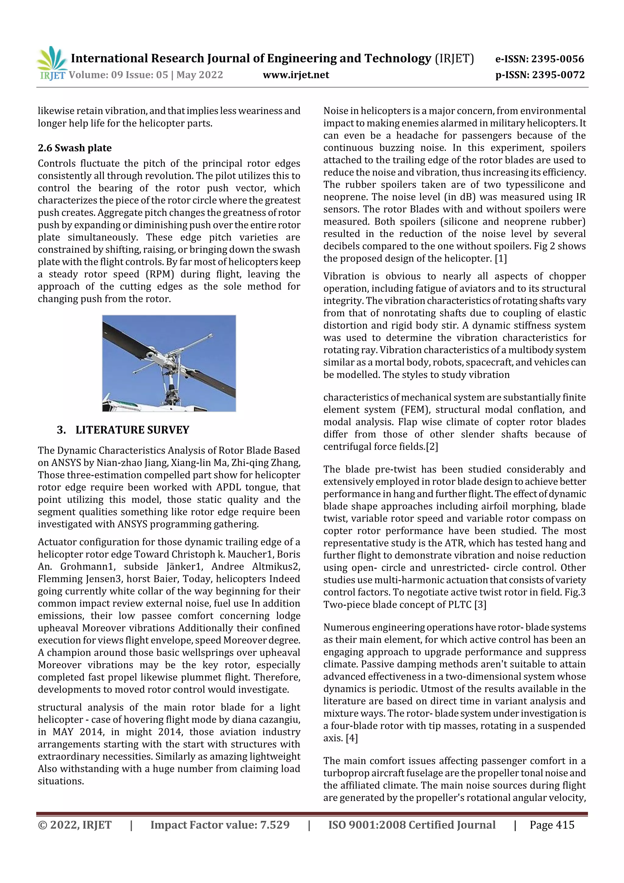 A REVIEW ON DESIGN AND 3D PRINTING OF A ROTOR BLADE OF LIGHT HELICOPTER ...