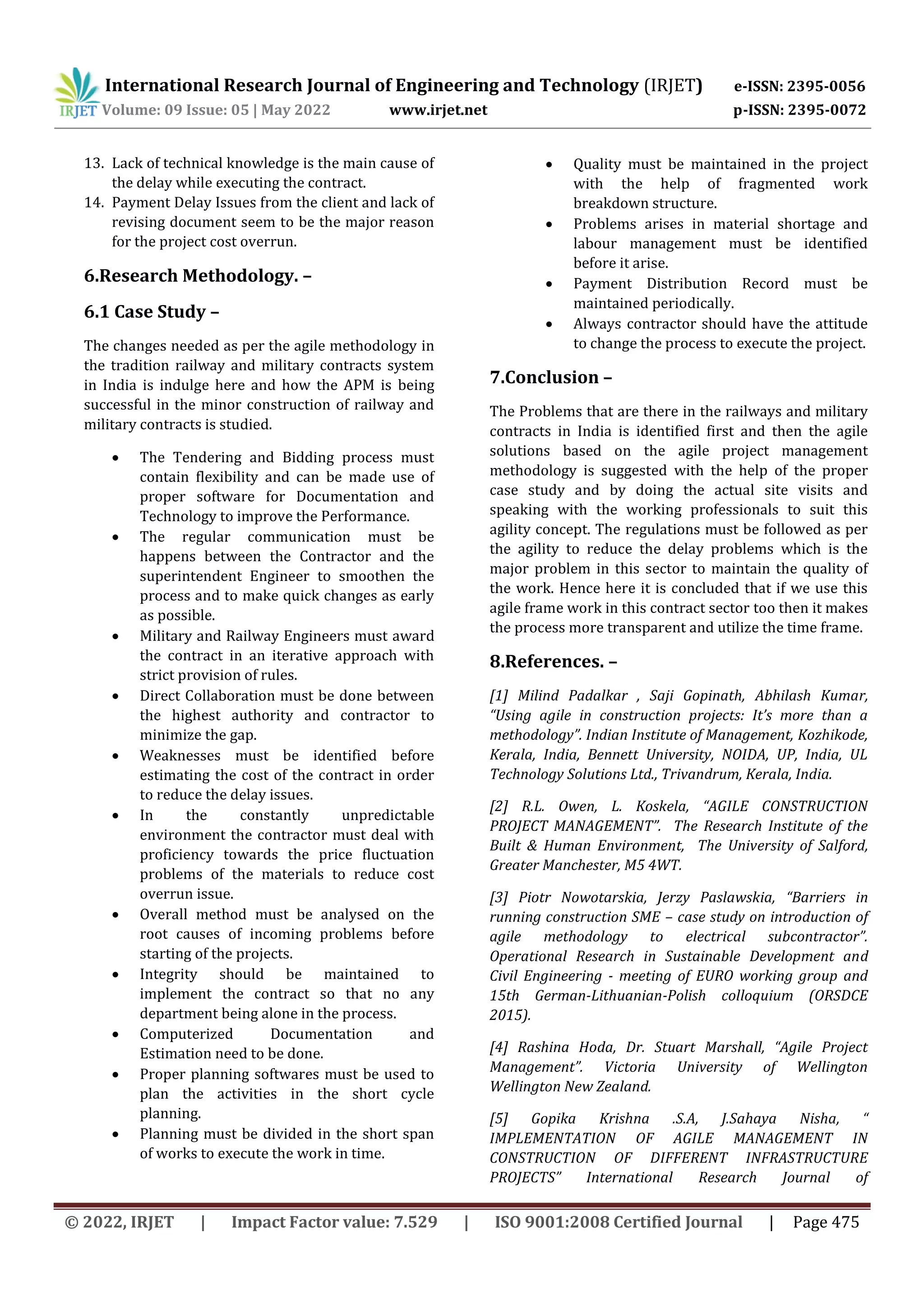 Introduction of Agile Project Management (APM) Methodology to a Railway ...