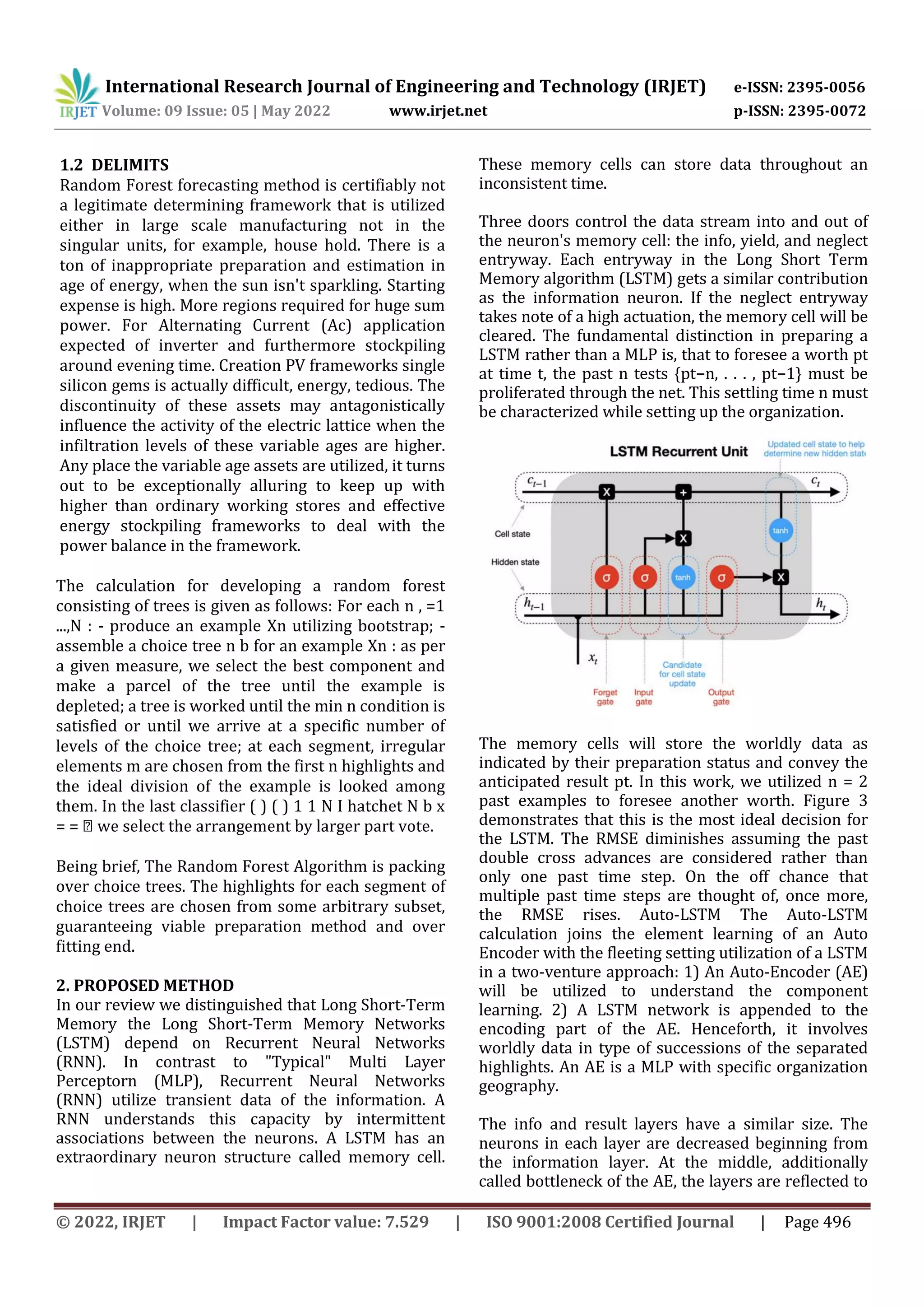 Forecasting Solar Power By Lstm And Dbn Techniques Using Ml Pdf Power