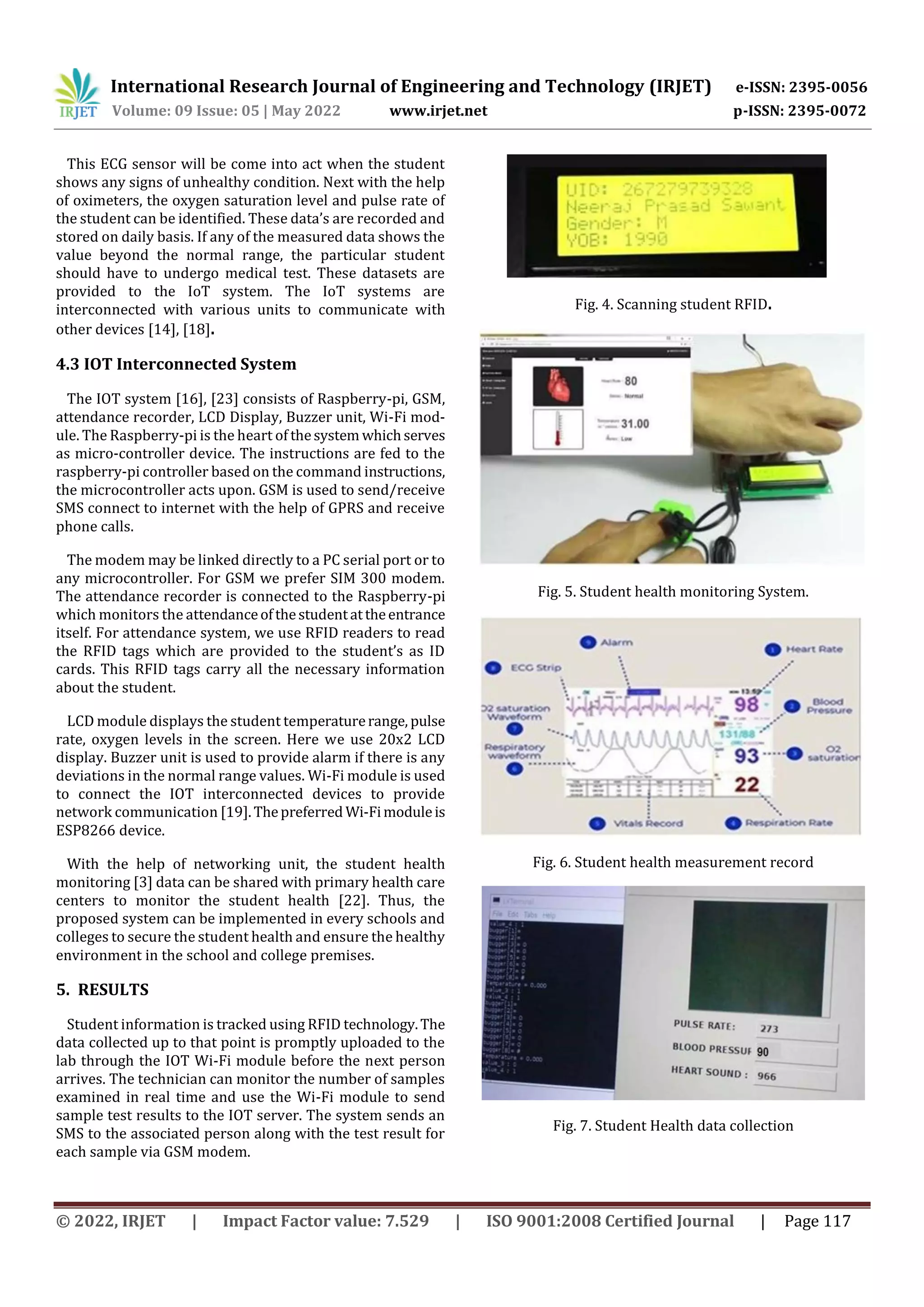 Implementation of IOT based Student Healthcare Monitoring and ...