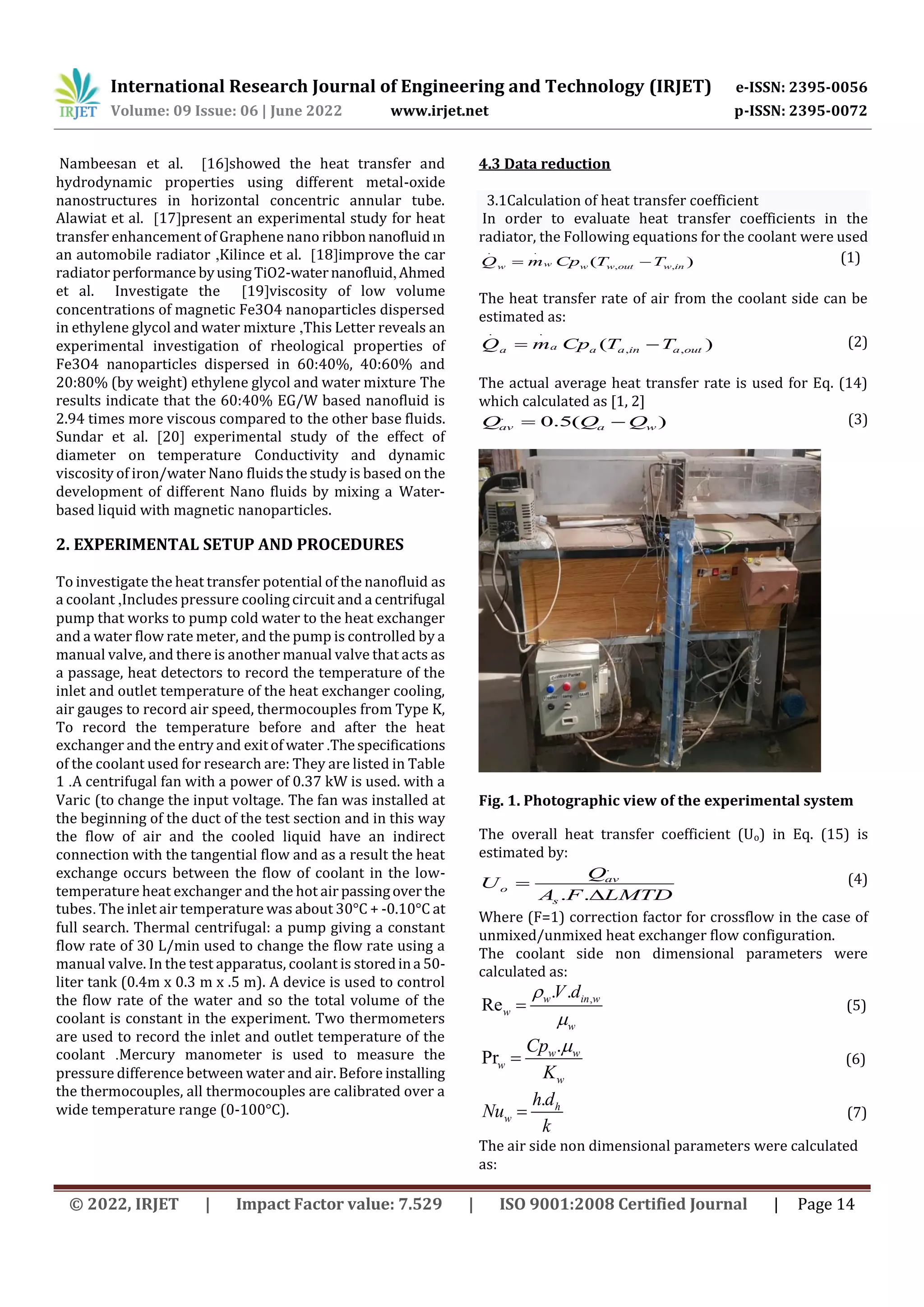 Heat transfer and pressure drop characteristics of Air- liquid heat exchanger | PDF | Chemistry ...