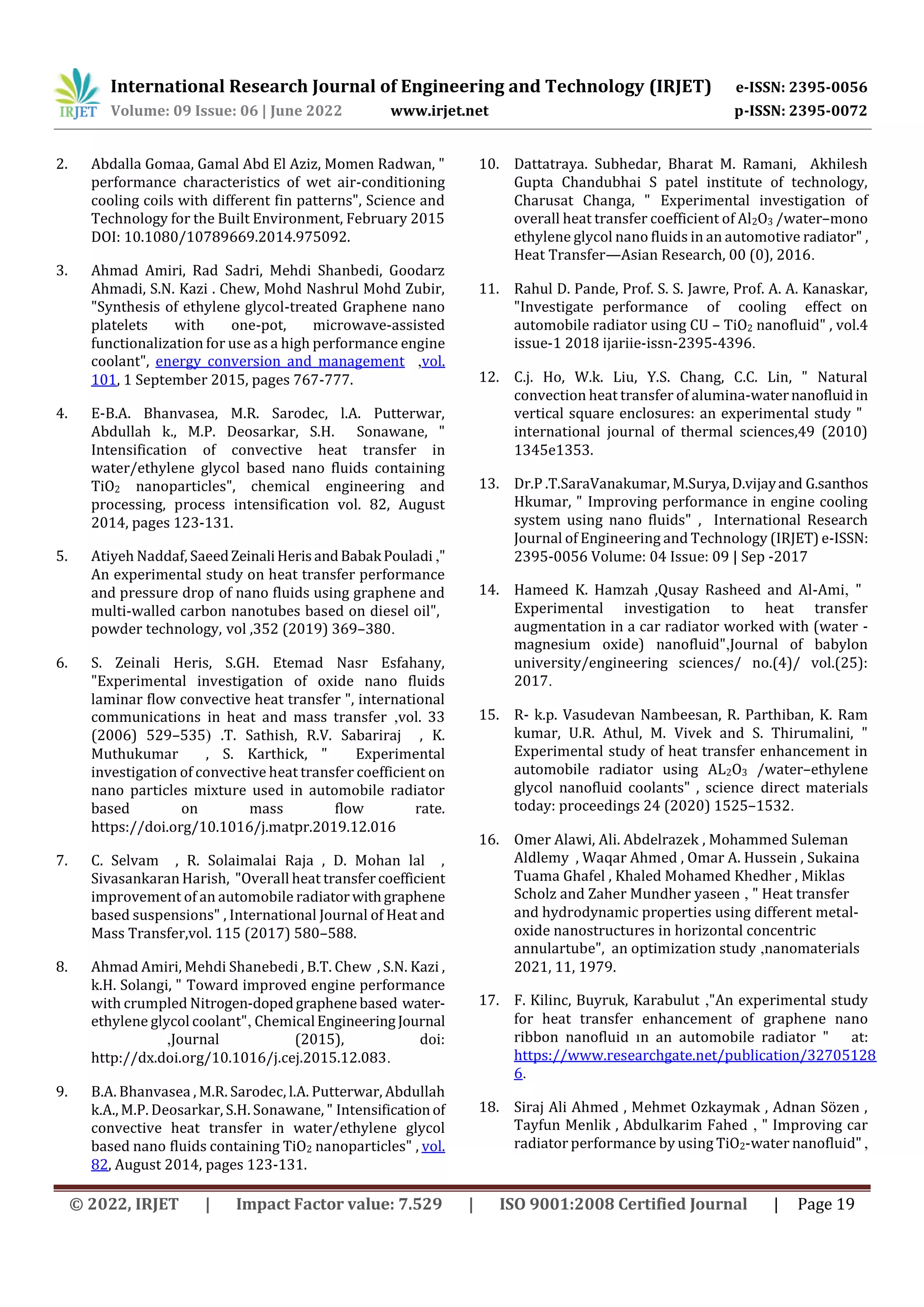 Heat transfer and pressure drop characteristics of Air- liquid heat exchanger | PDF | Chemistry ...