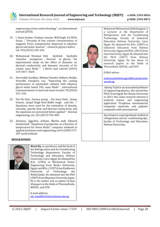 Heat transfer and pressure drop characteristics of Air- liquid heat exchanger | PDF | Chemistry ...