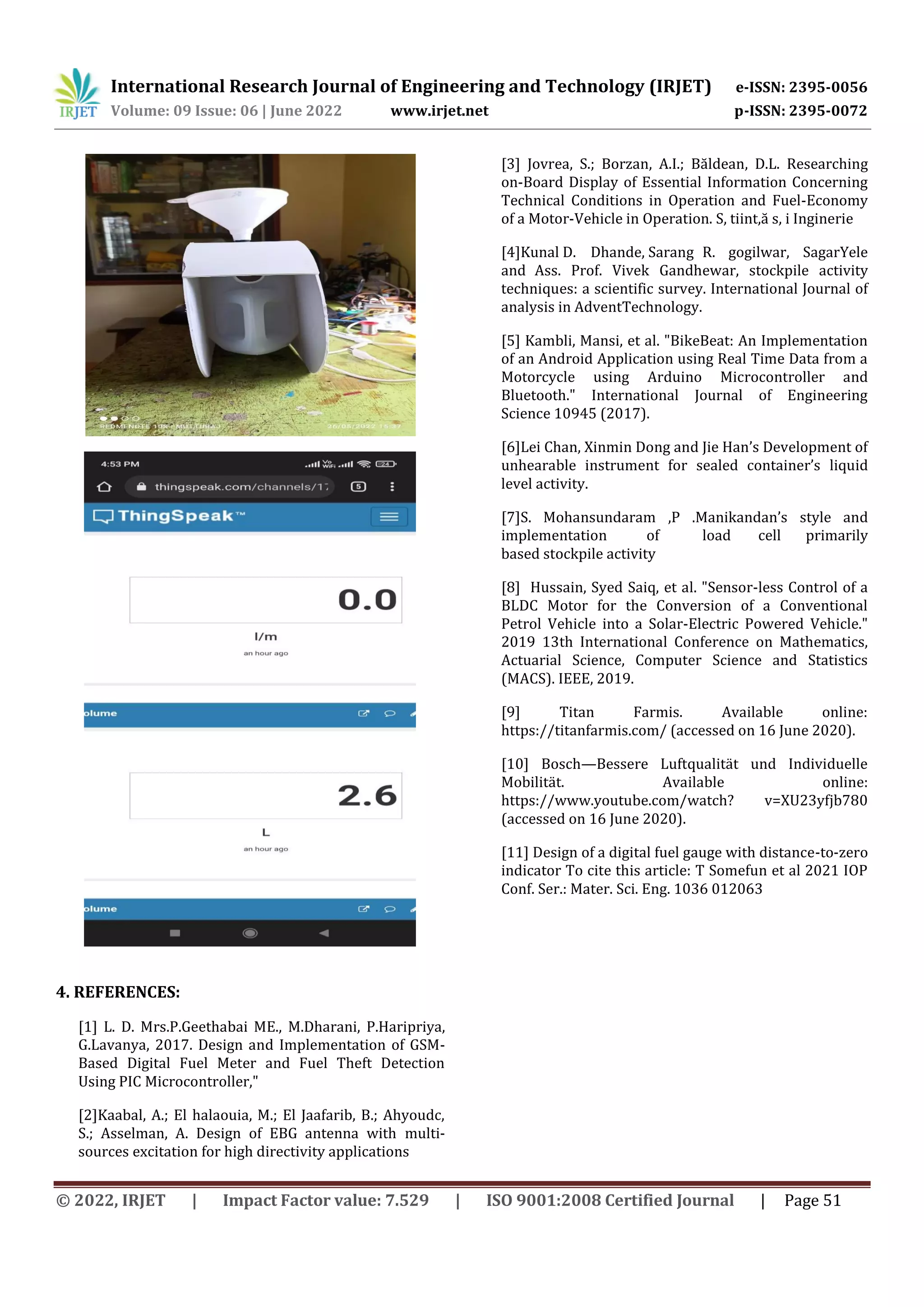 Smart Fuel Measuring device using IOT | PDF