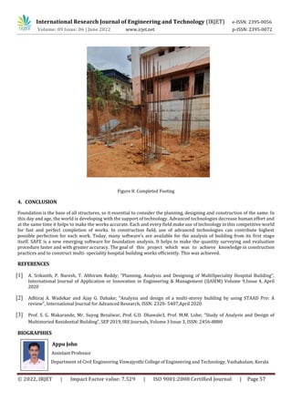 PLANNING AND ANALYSIS OF MULTI-SPECIALITY HOSPITAL BUILDING | PDF