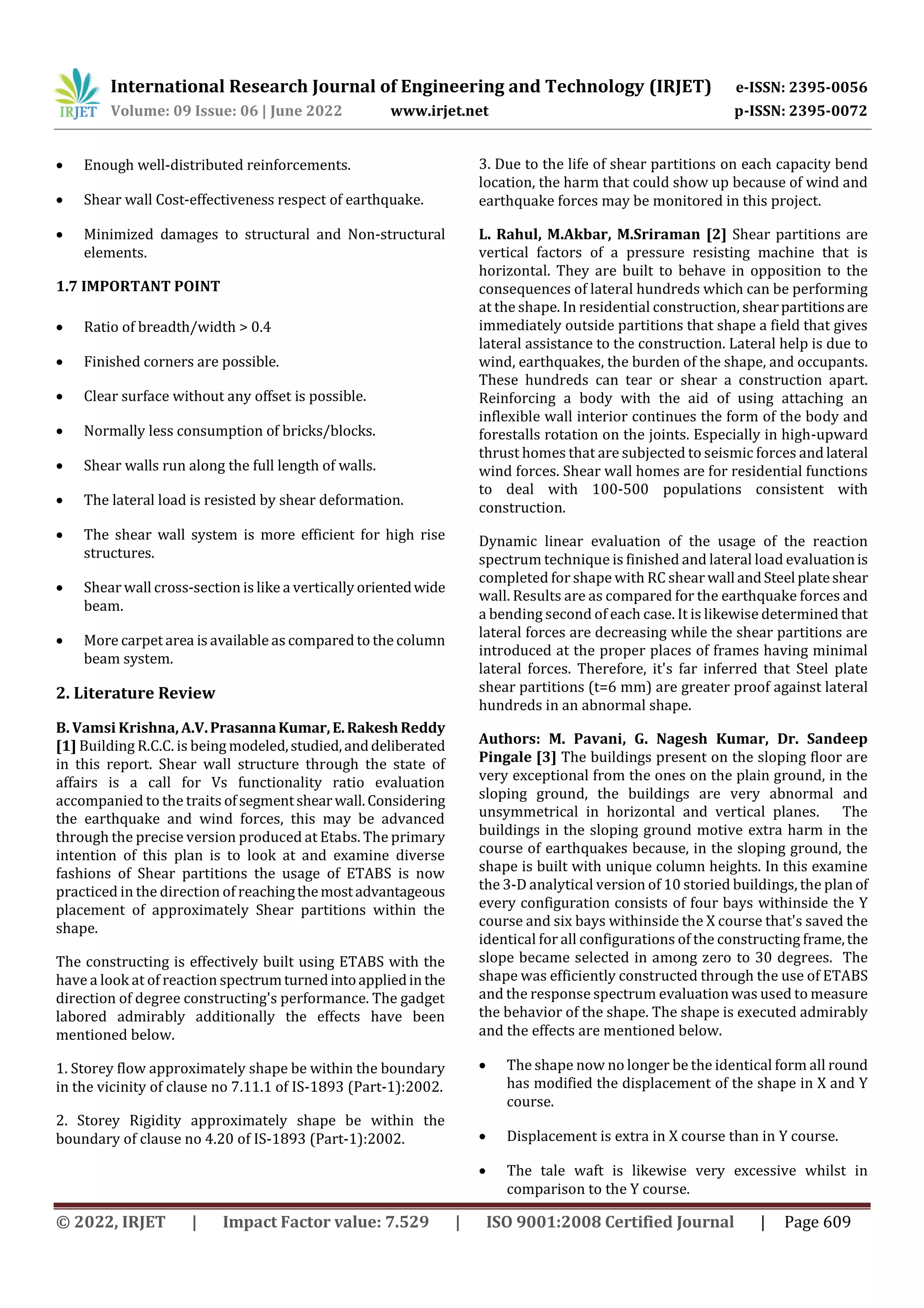 ANALYSIS AND DESIGN OPTIMIZATION OF SHEAR-WALL IN CASE OF HIGH-RISE BUILDING USING ETABS | PDF ...