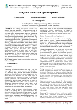 Analysis of Battery Management Systems | PDF | Operating Systems ...