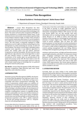 License Plate Recognition | PDF | Auto Technology | Automotive