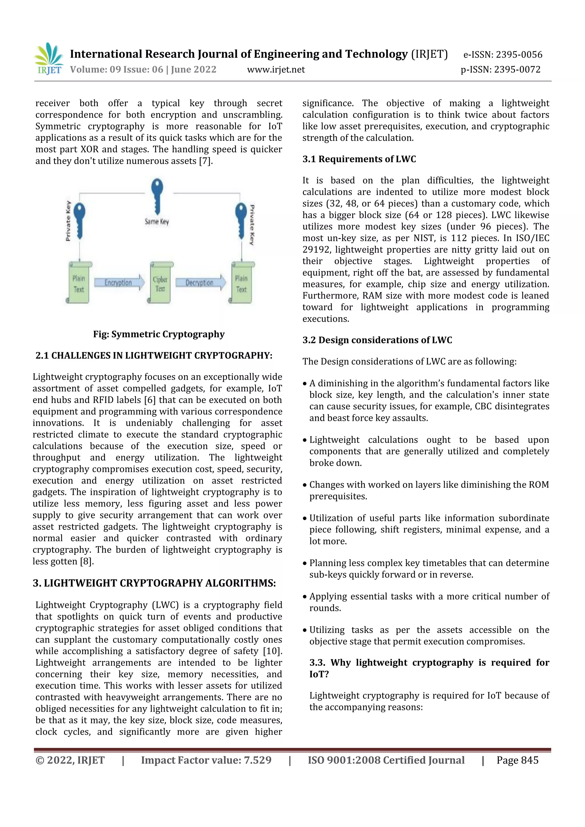 Lightweight Cryptography Algorithms for Security of IoT Devices: A ...