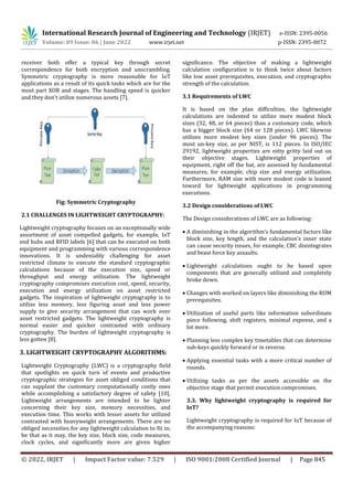 Lightweight Cryptography Algorithms for Security of IoT Devices: A Survey | PDF