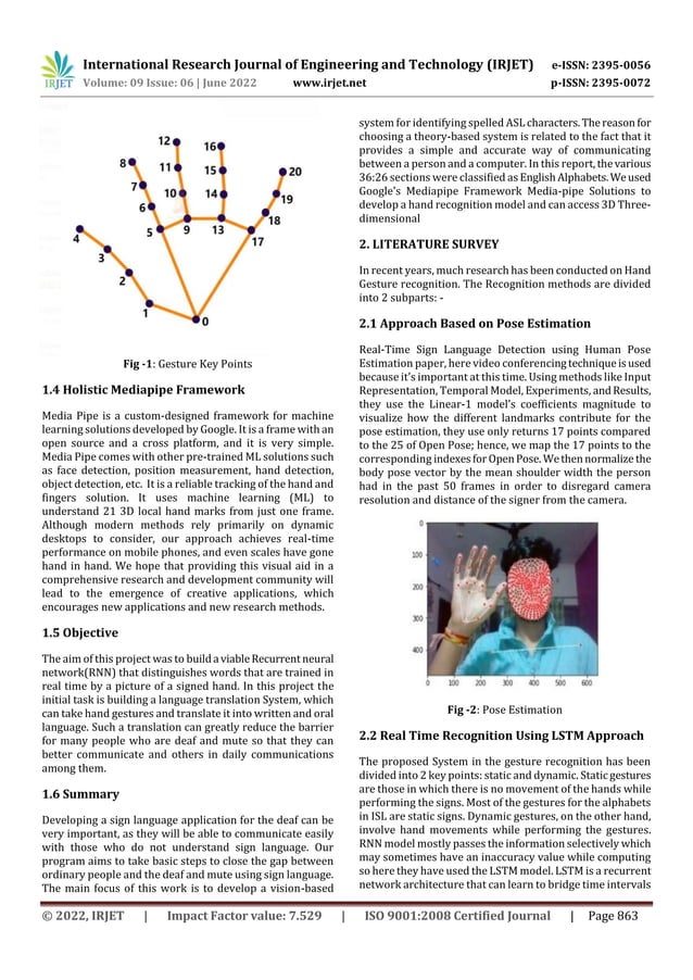 Hand Gesture Recognition System Using Holistic Mediapipe | PDF