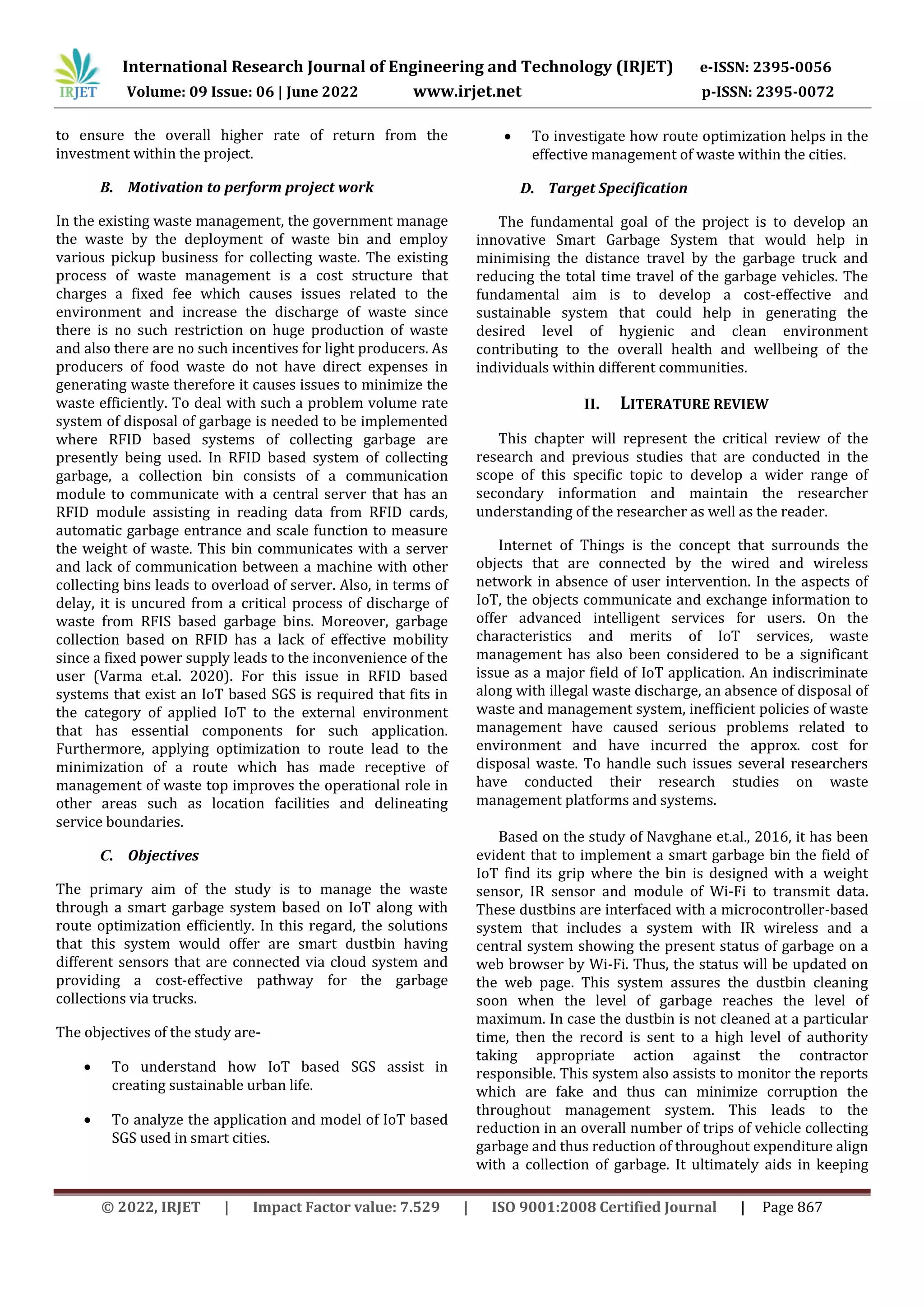 IoT based smart garbage system for waste management and route ...