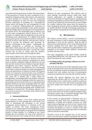 IoT based smart garbage system for waste management and route ...