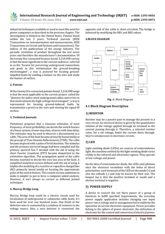 Underground Cable Fault Detection Using Arduino | PDF