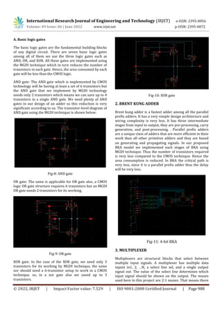 MODIFIED CARRY SELECT ADDER WITH BKA AND MGDI TECHNIQUE | PDF