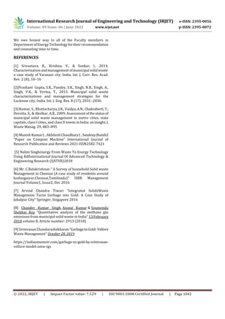 Sustainable Solution For Solid Waste Management : A Survey And A Case ...