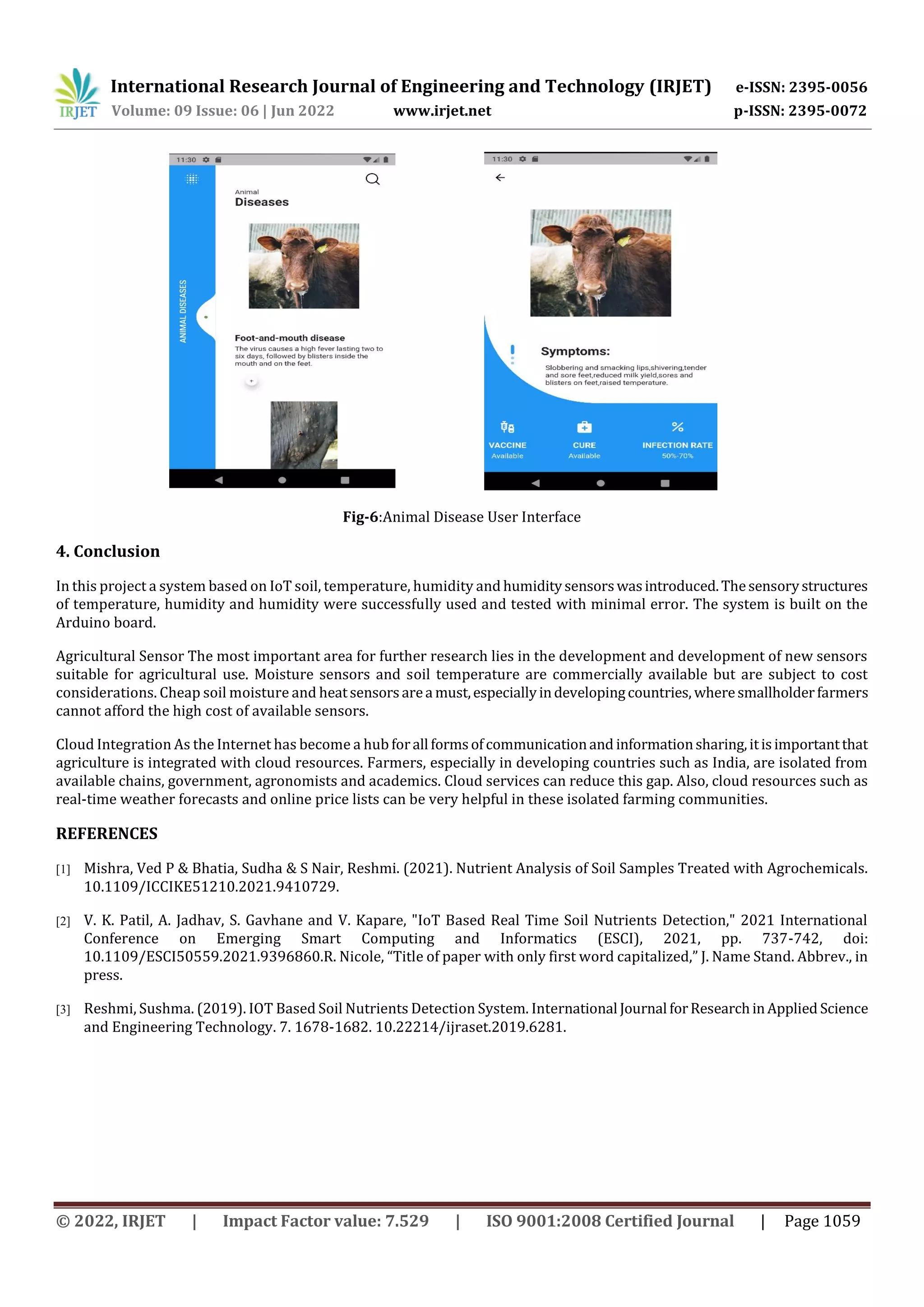 DEVELOPMENT OF IOT BASED FARMER ASSISTANT SYSTEM USING FLUTTER | PDF