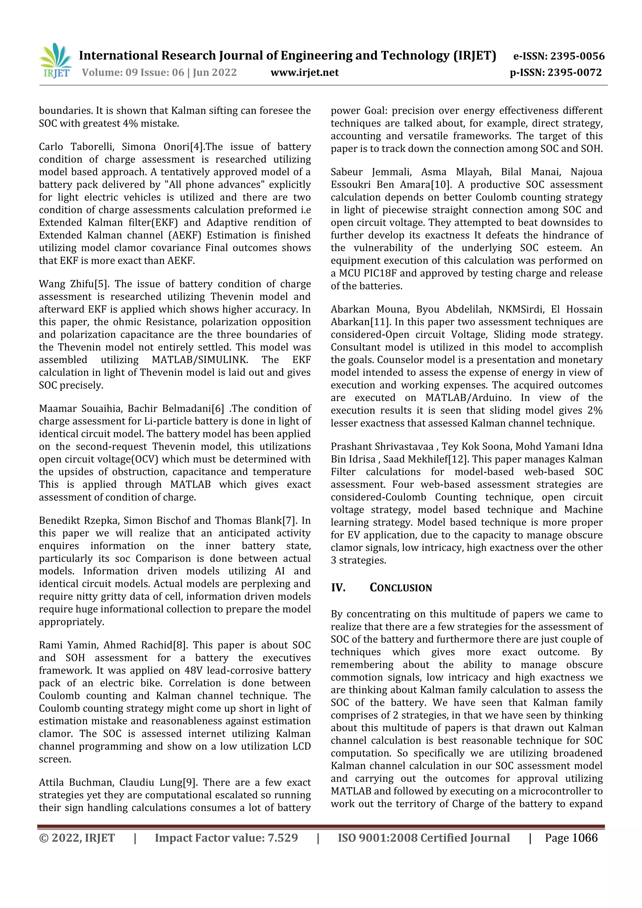 Implementation and Calculation of State of Charge for Electric Vehicles ...