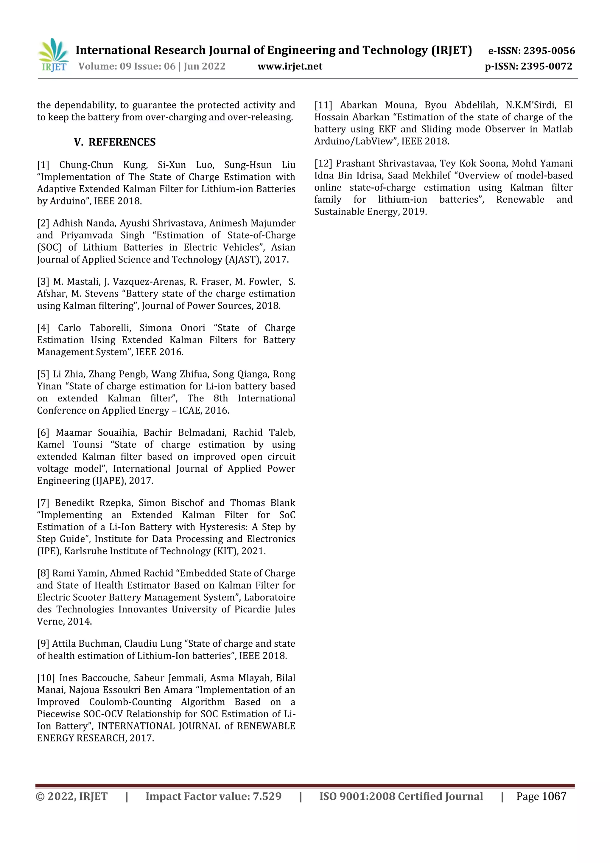 Implementation and Calculation of State of Charge for Electric Vehicles ...