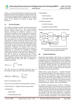 Implementation and Calculation of State of Charge for Electric Vehicles | PDF | Consumer ...