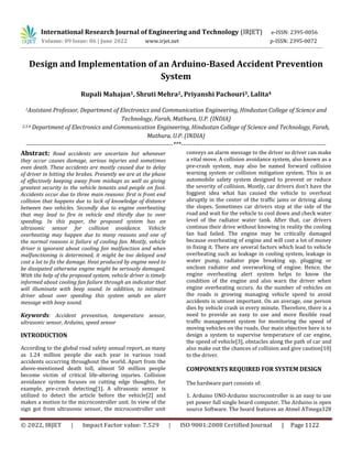 Design and Implementation of an Arduino-Based Accident Prevention ...