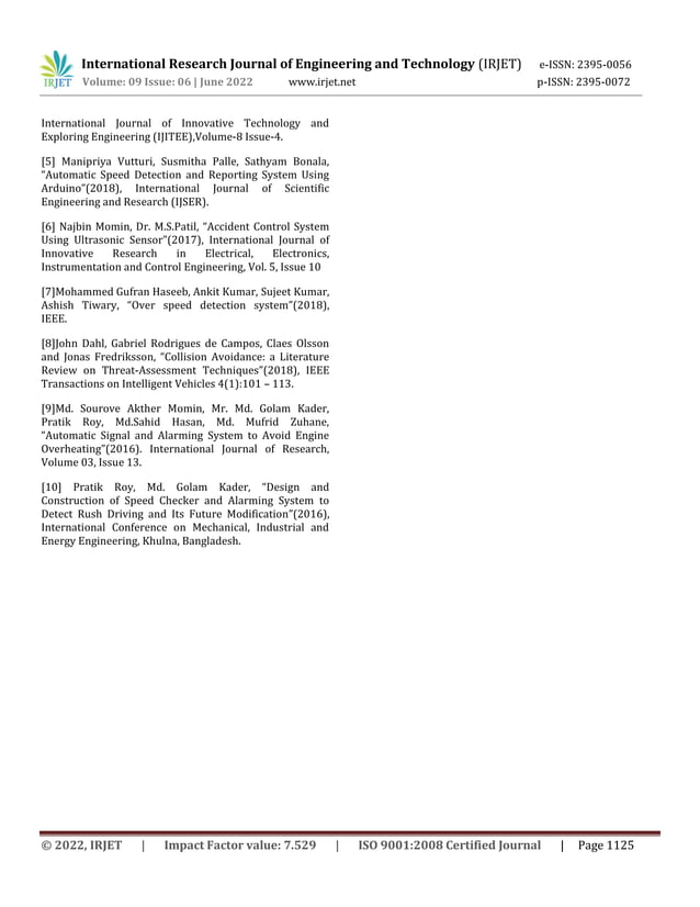 Design and Implementation of an Arduino-Based Accident Prevention System | PDF