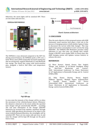 DESIGN AND IMPLEMENTATION OF DIGITAL CHARGING SYSTEM FEATURING IOT ENABLED I N ESP8266 WIFI ...