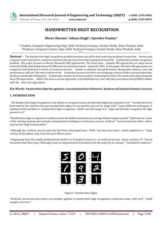HANDWRITTEN DIGIT RECOGNITION | PDF