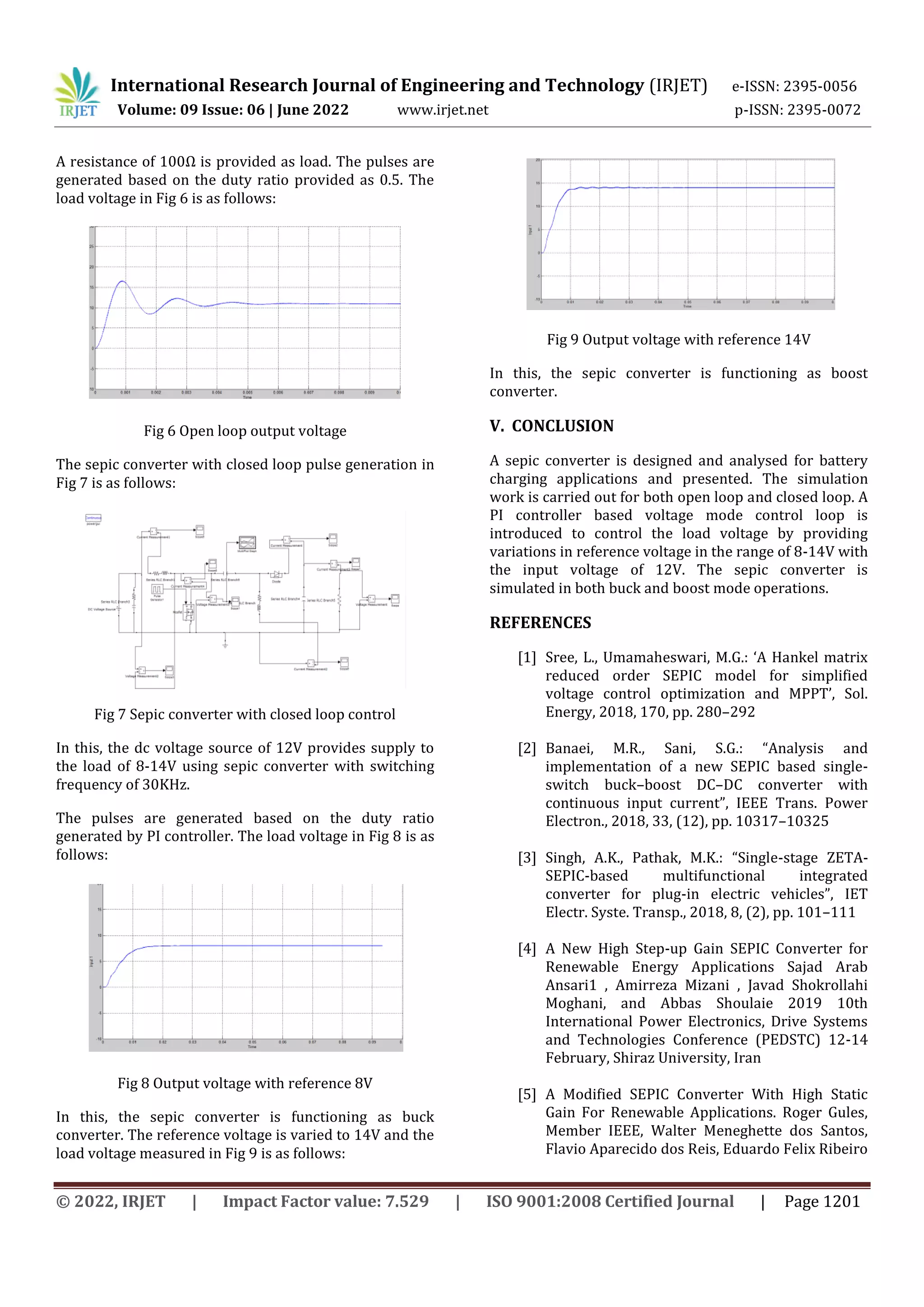 Design and Analysis of SEPIC Converter for Battery Charging Applications – Part I – Simulation ...