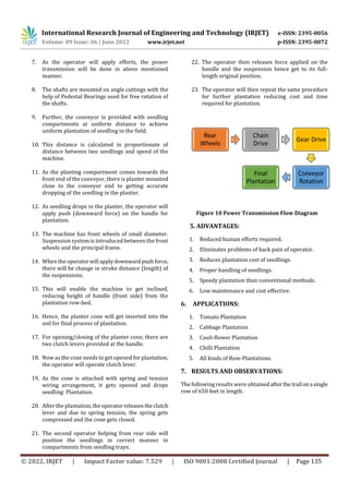 Design and Development of Single-Row Manual Seedling Planter | PDF ...