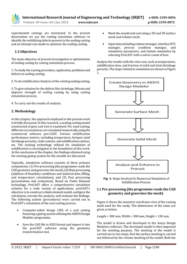 Optimization Of Sealing Casting By Identifying Solidification Defect
