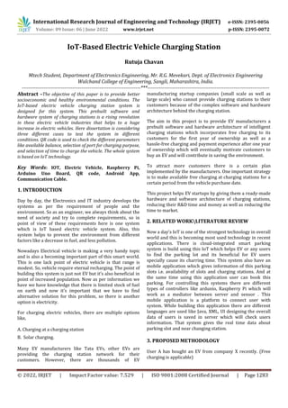 IoT-Based Electric Vehicle Charging Station | PDF