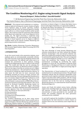 The Condition Monitoring of I.C. Engine using Acoustic Signal Analysis | PDF