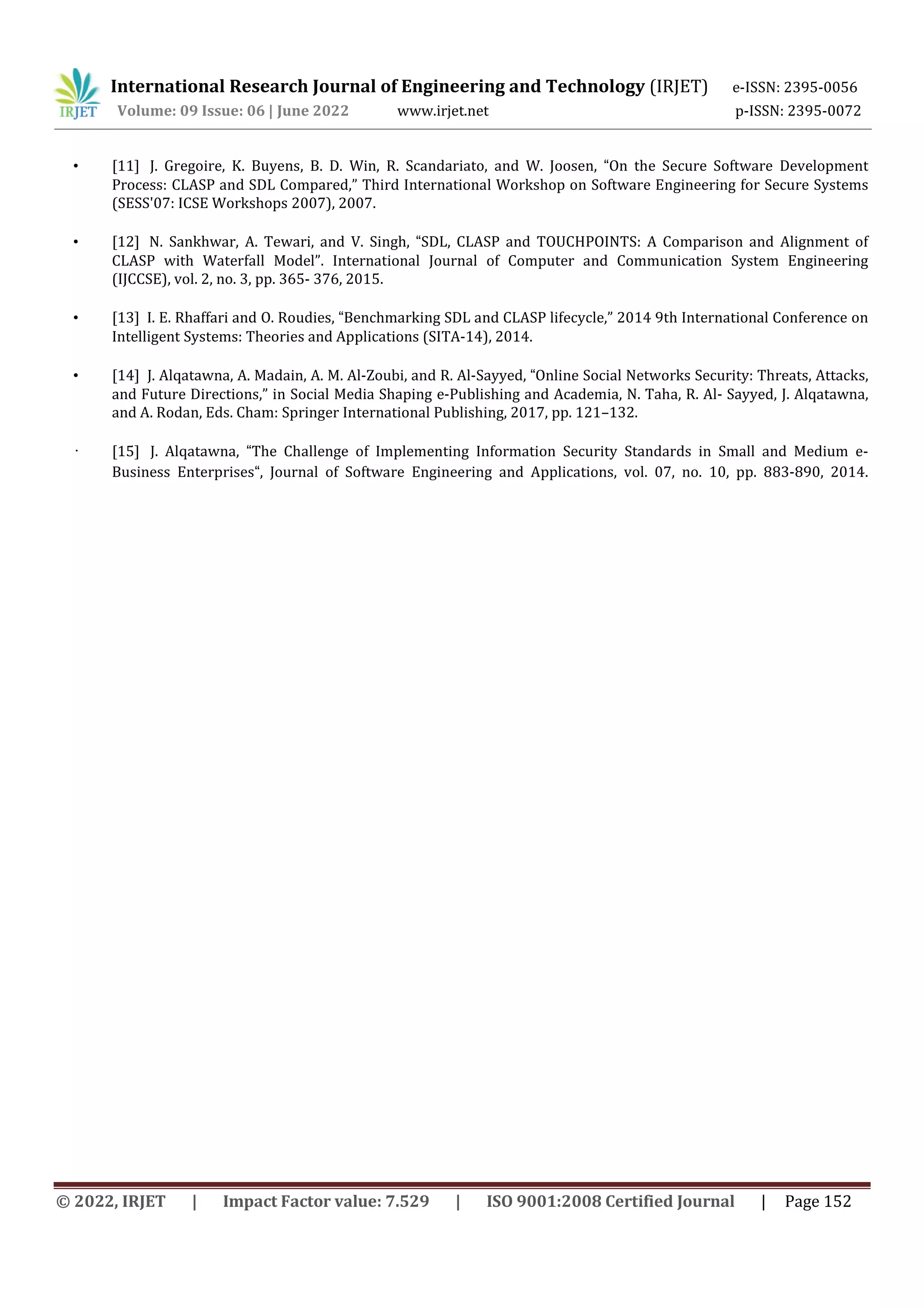 Comparitive Analysis of Secure SDLC Models | PDF