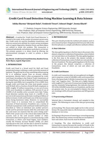 Credit Card Fraud Detection Using Machine Learning & Data Science | PDF