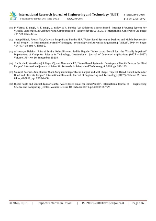 VOICE-BASED EMAIL SYSTEM FOR VISUALLY IMPAIRED PEOPLE | PDF