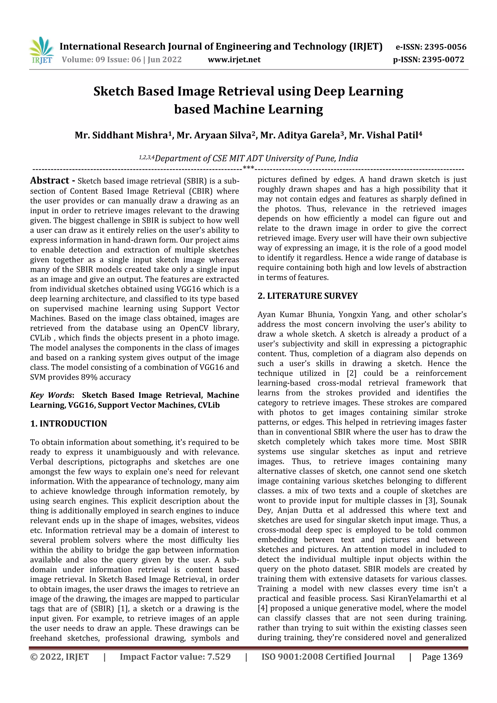 Sketch Based Image Retrieval using Deep Learning based Machine Learning | PDF | Graphics ...