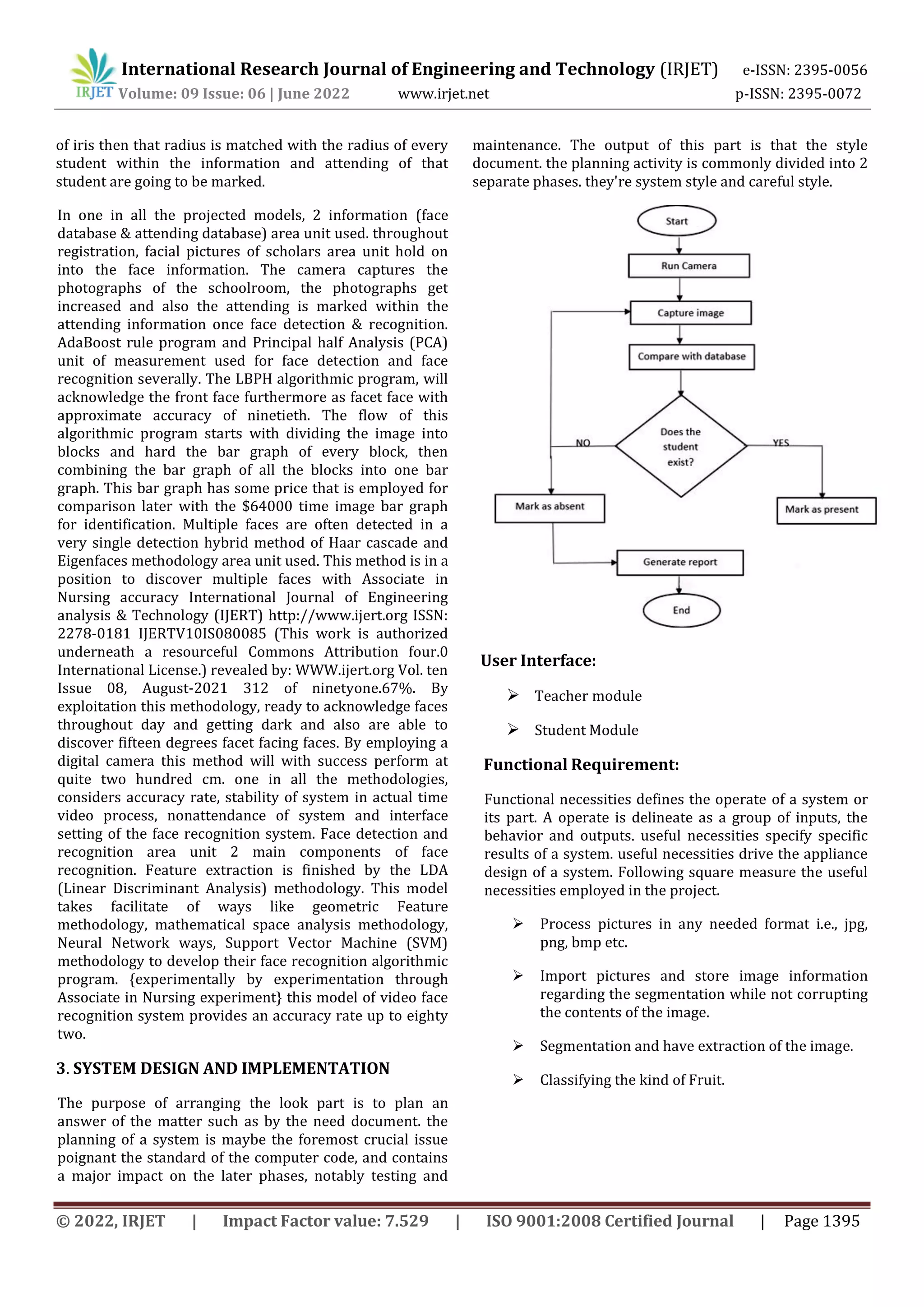 FACE RECOGNITION ATTENDANCE SYSTEM | PDF
