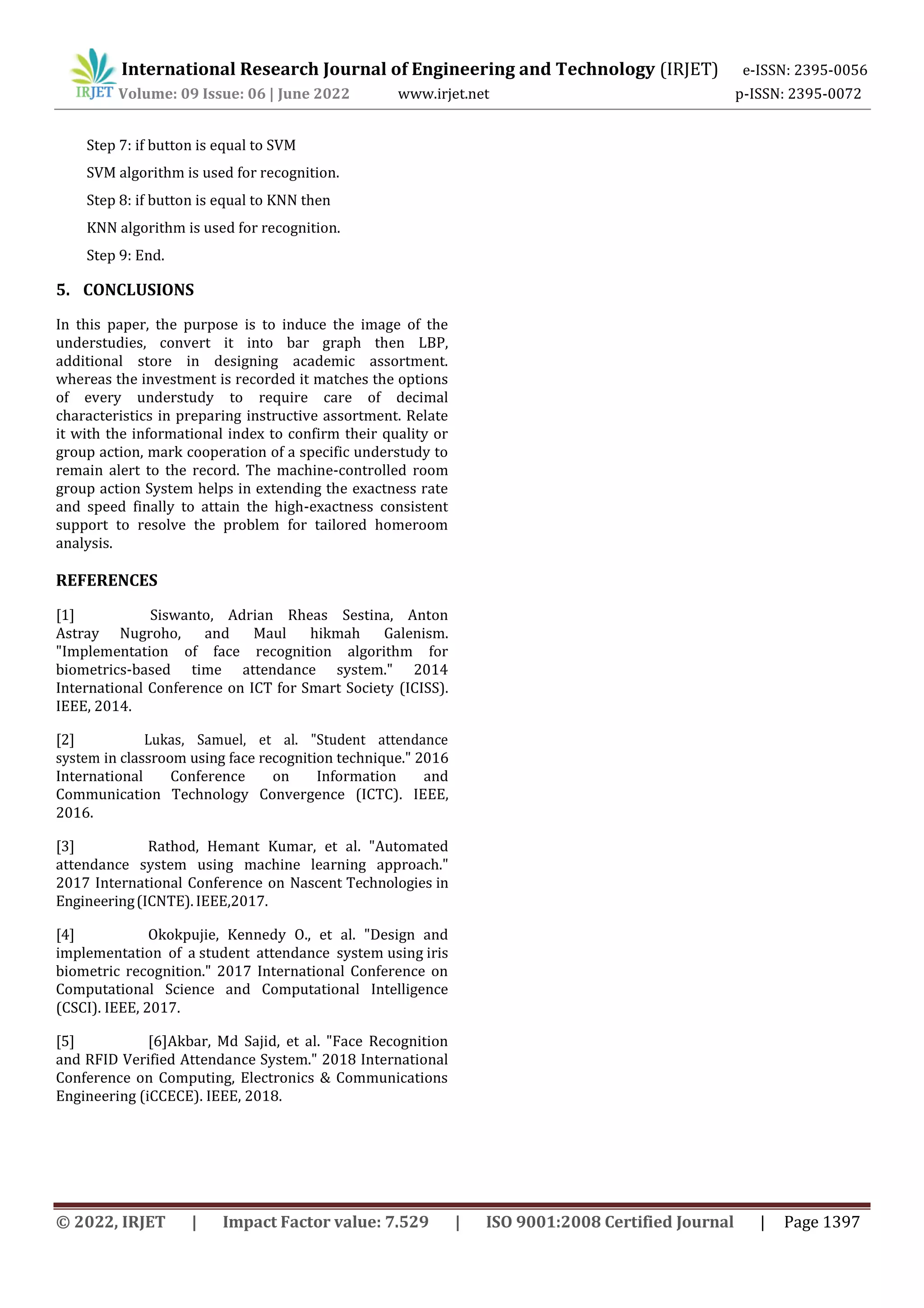 FACE RECOGNITION ATTENDANCE SYSTEM | PDF