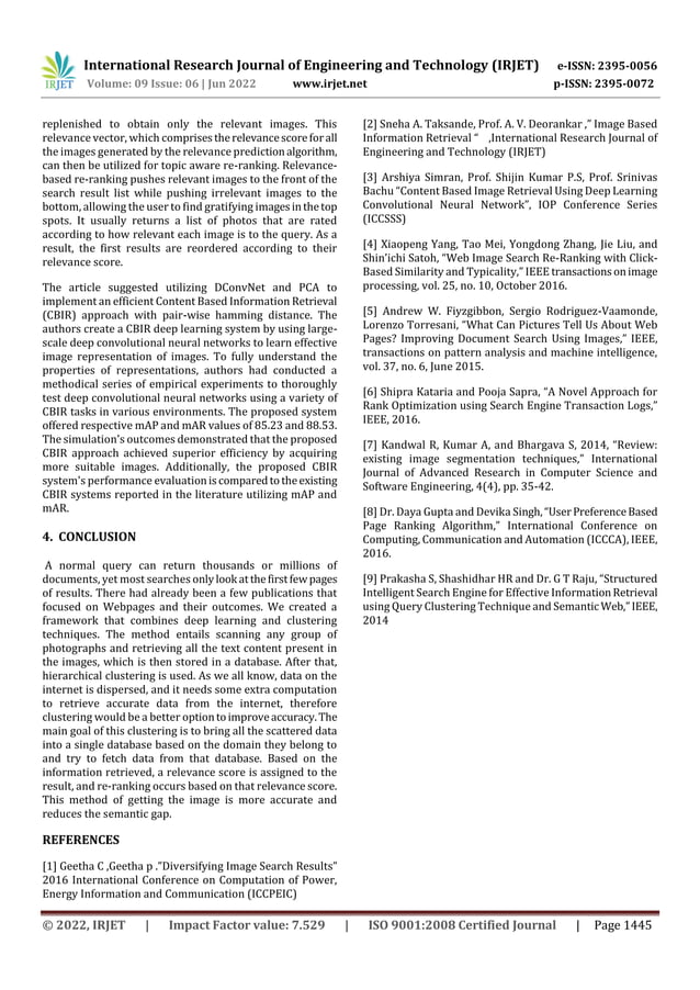 Image Based Information Retrieval Using Deep Learning and Clustering Techniques | PDF