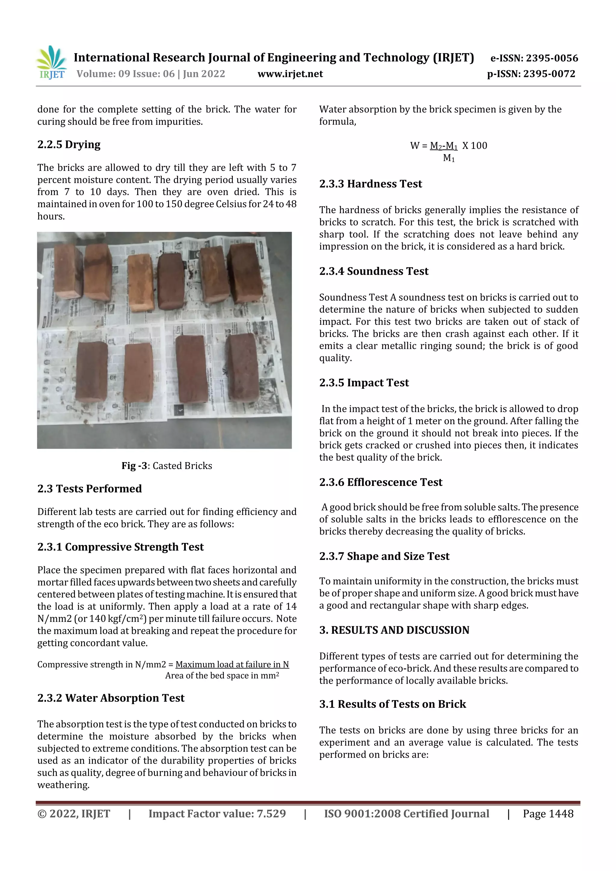 PRODUCTION OF ECO-BRICK FROM INDUSTRIAL WASTES | PDF