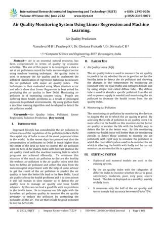 Air Quality Monitoring System Using Linear Regression and Machine ...