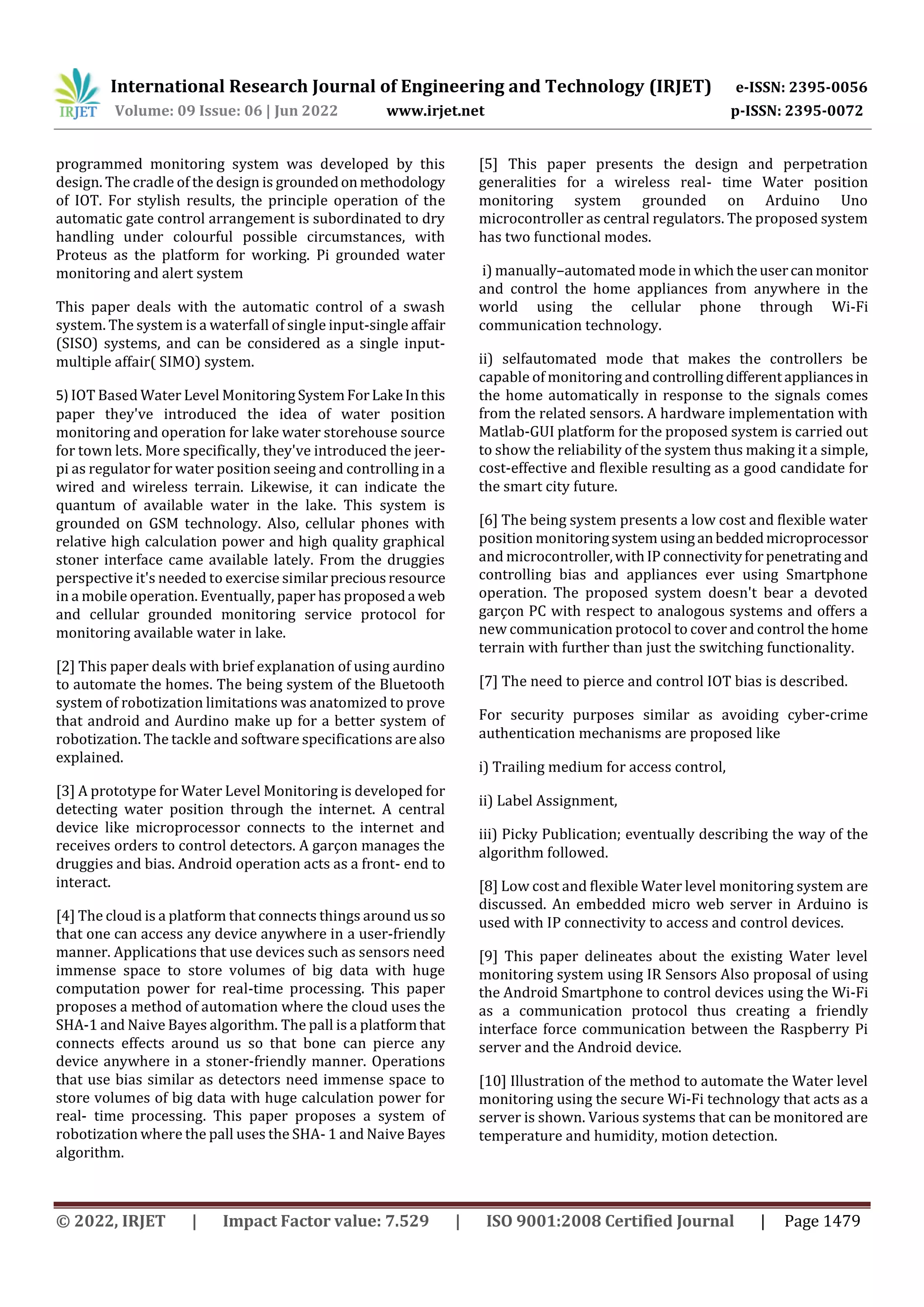 Dam Water Monitoring System Using IOT | PDF | Indoor Environmental ...