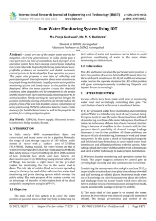 Dam Water Monitoring System Using IOT | PDF | Indoor Environmental ...