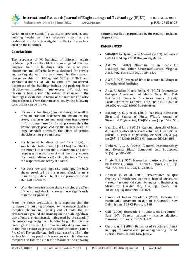 STRUCTURAL PERFORMANCE OF RCC BUILDING UNDER BLAST LOADING | PDF