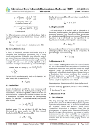 FLOOD FREQUENCY ANALYSIS FOR RIVER GAUGING STATION OF MEENACHIL RIVER ...