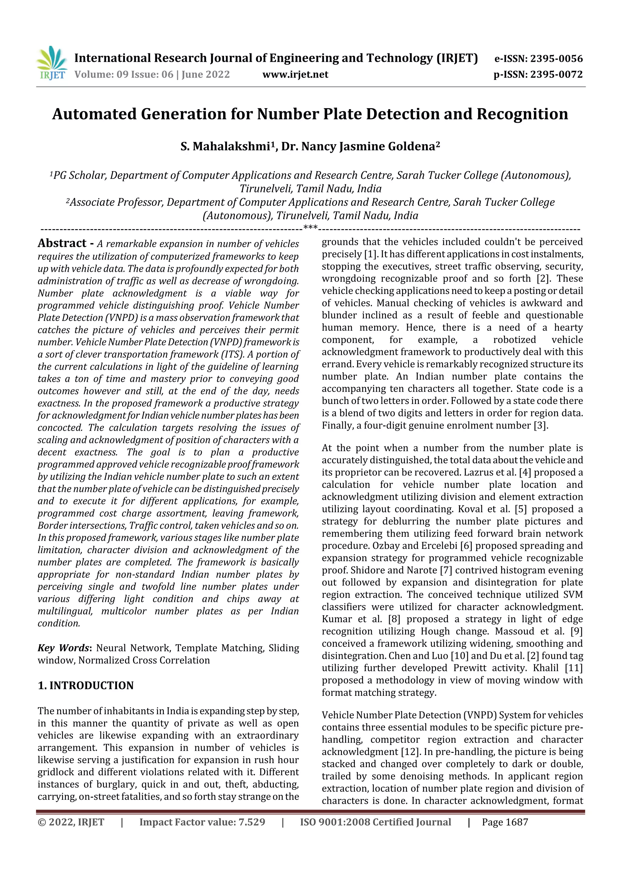 Automated Generation for Number Plate Detection and Recognition | PDF