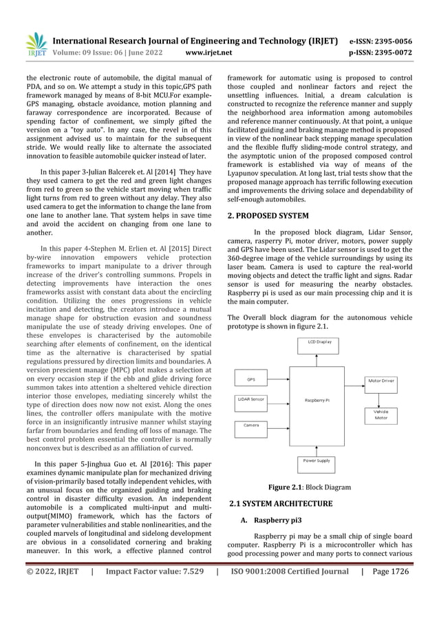 Autonomous Vehicle by using 3D LIDAR and 2D Camera | PDF